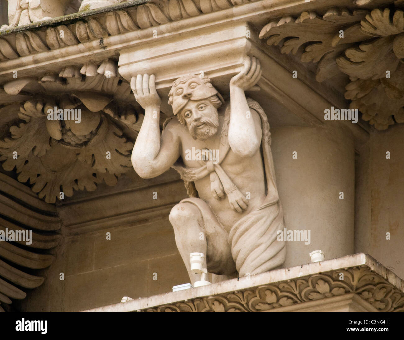 Grotesque Atlas Figure on Facade of Baroque Basilica di Santa Croce ...