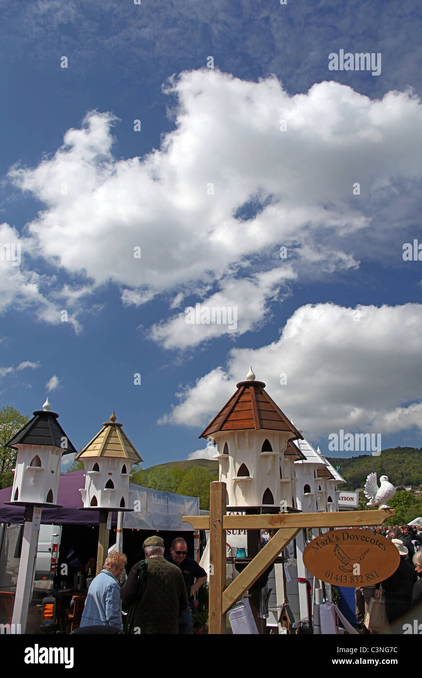 A selection of wooden hand-made dovecotes displayed at the RHS Spring ...