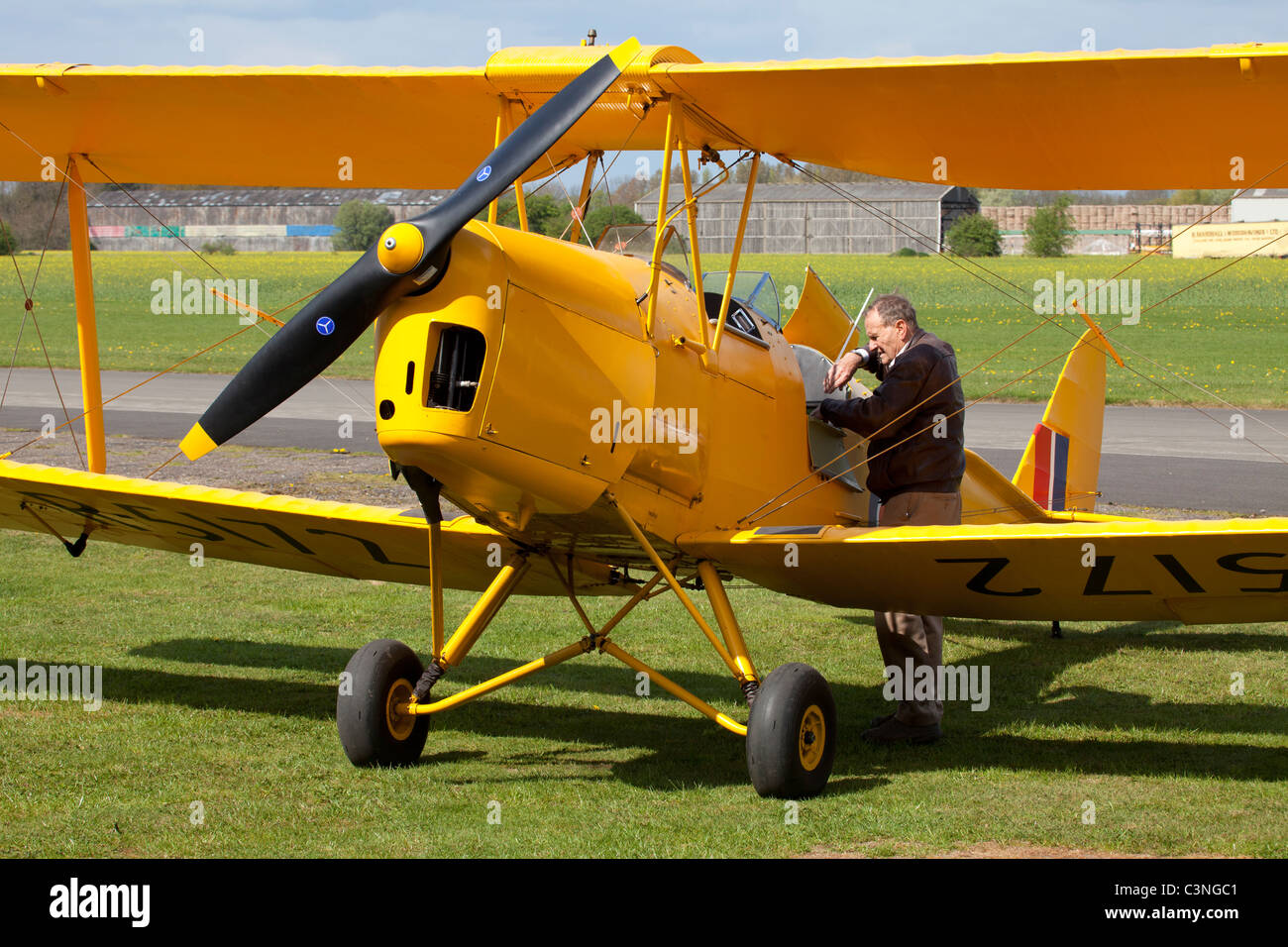 De Havilland DH82A Tiger Moth R5172 FIJE G-AOIS parked at Breighton ...