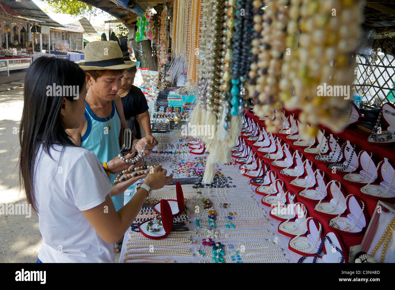 A pearl stall at Rawai beach, Phuket, Thailand Stock Photo - Alamy