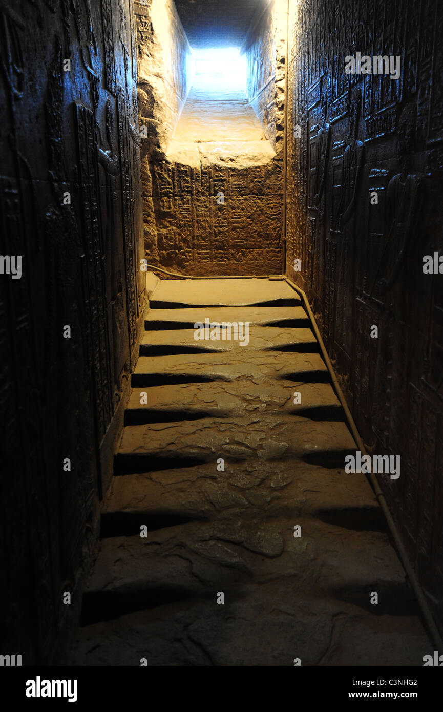 Africa Middle East Egypt Egyptian Dendara Temple of Hathor - worn steps ...
