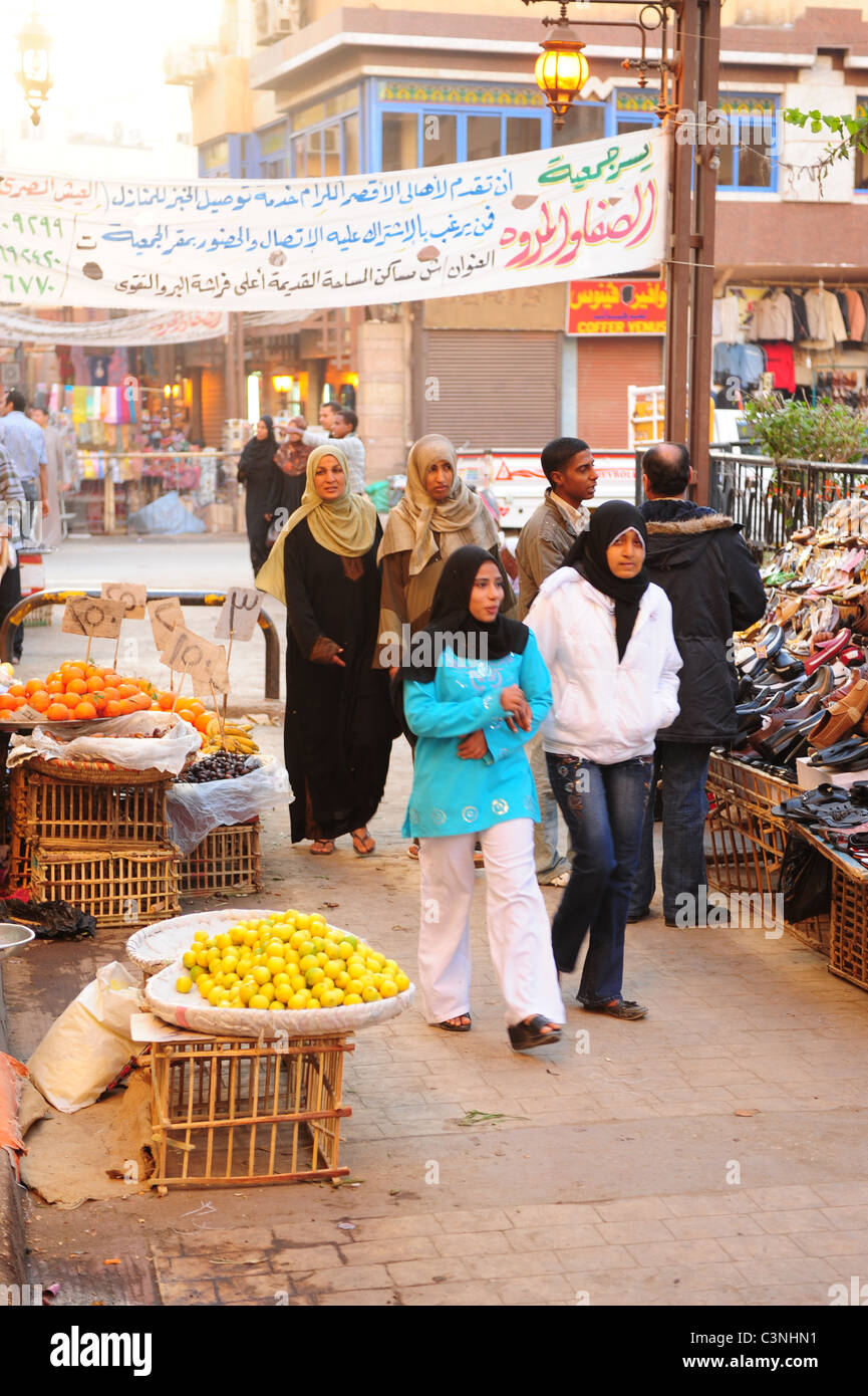 Africa Middle East Egypt Egyptian Luxor El Souk Market alley shopping ...