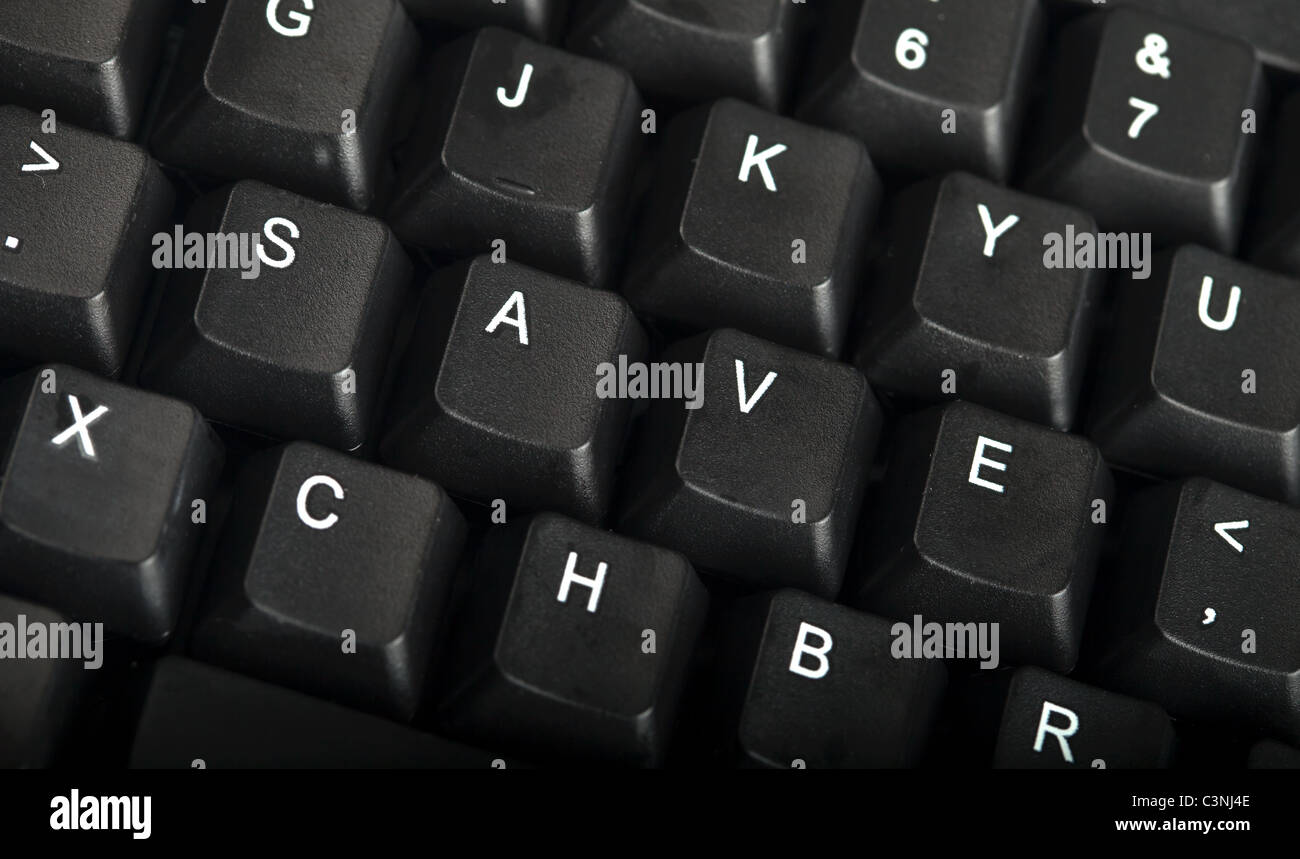 The word save written on a keyboard Stock Photo - Alamy