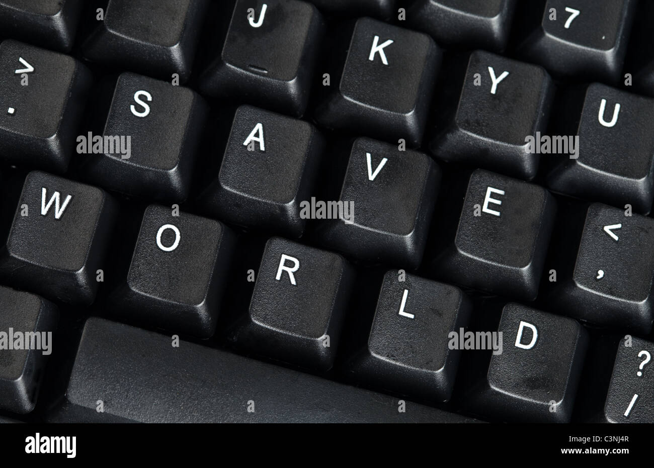 The word save world written on a keyboard Stock Photo - Alamy