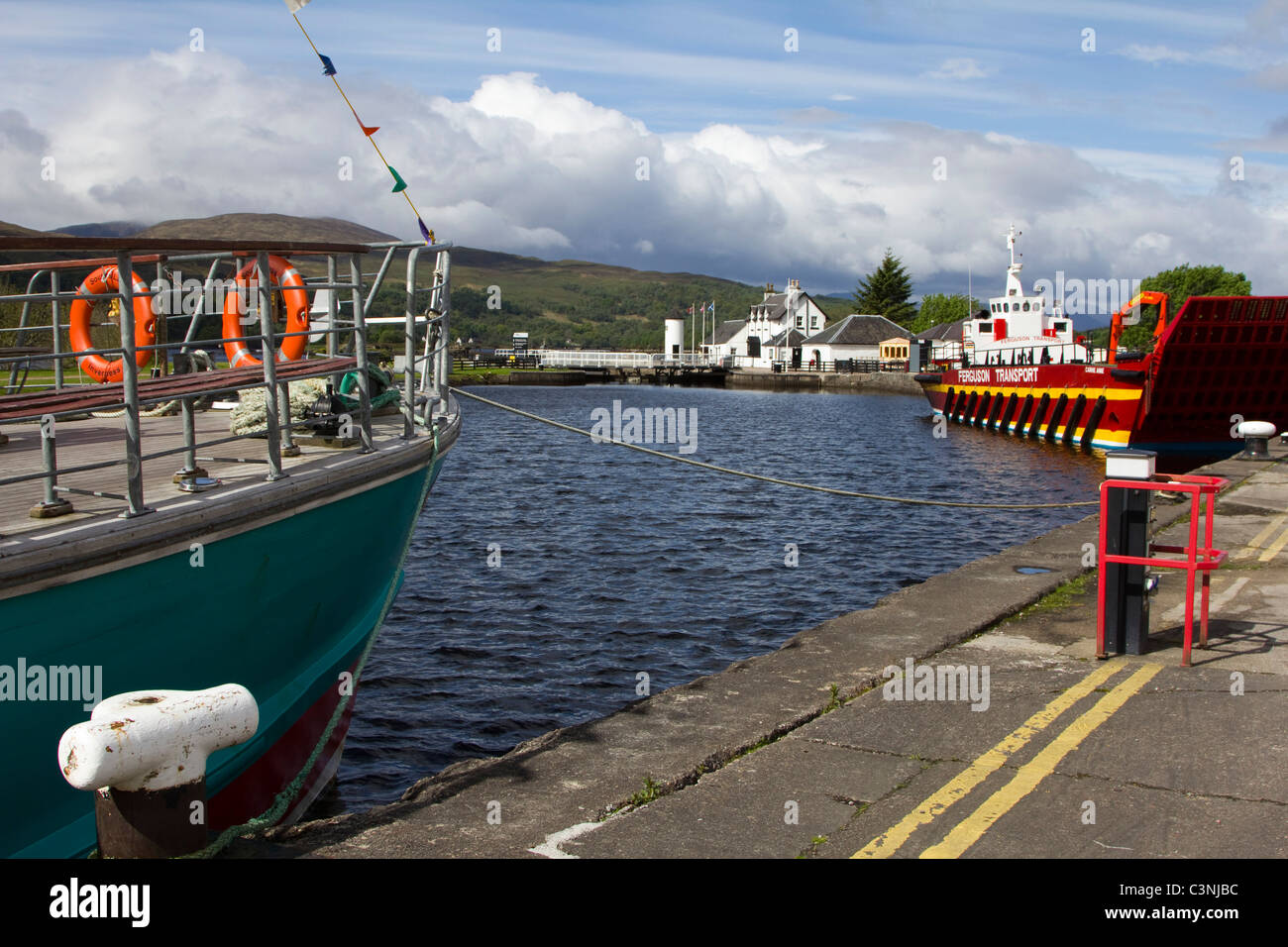 The Caledonian Canal in Scotland connects the Scottish east coast at ...