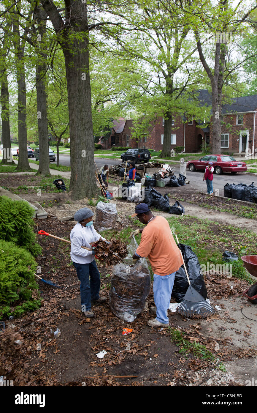 Volunteers Clean Up Trash and Debris at Vacant Homes in Detroit Stock ...