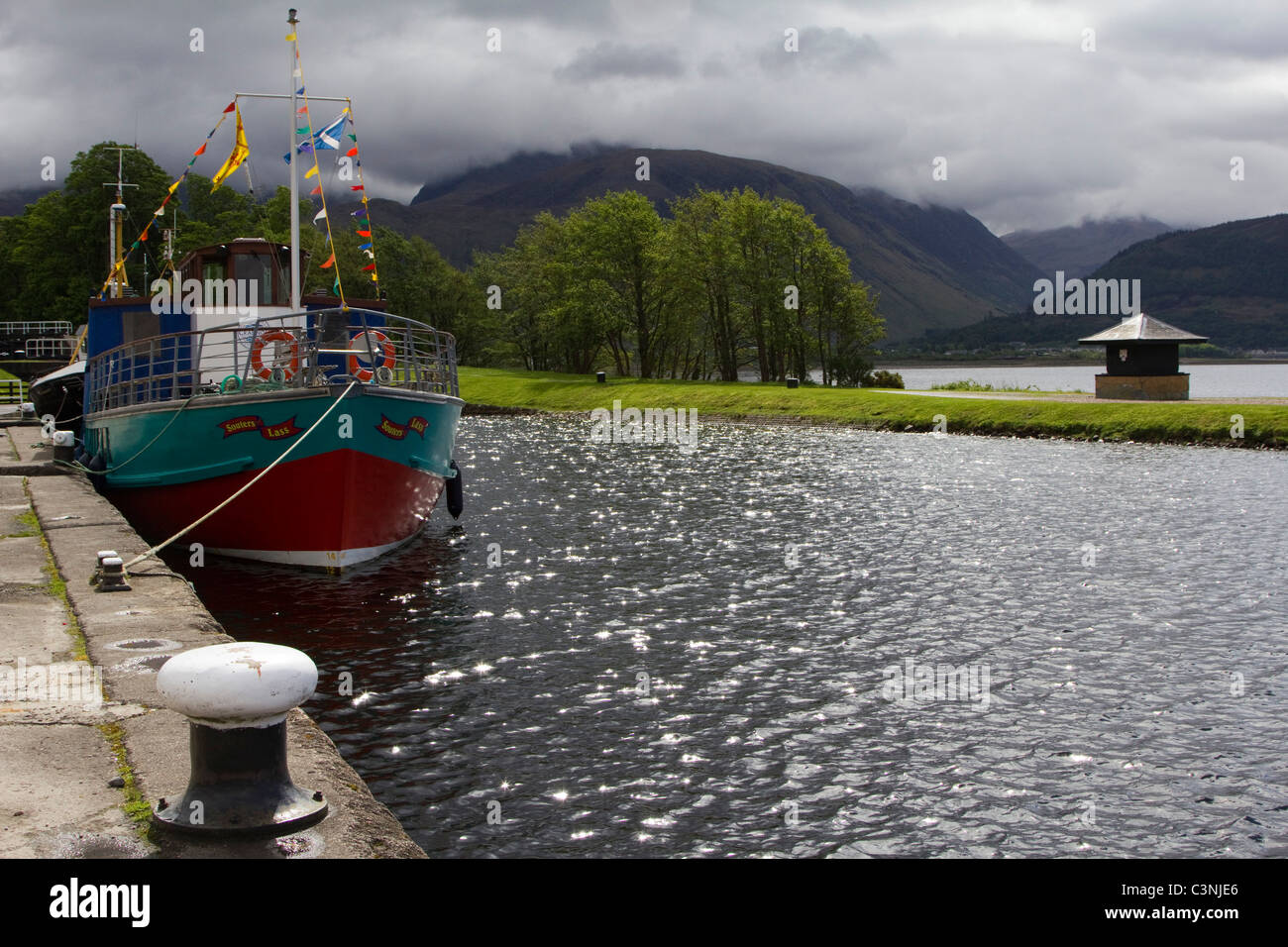 The Caledonian Canal in Scotland connects the Scottish east coast at ...