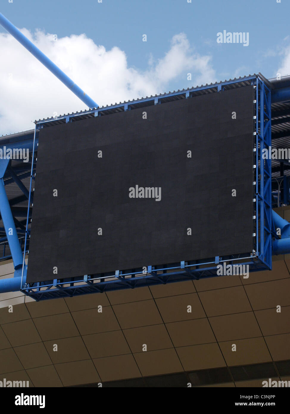 empty scoreboard on a football stadium, Kharkiv Stock Photo - Alamy