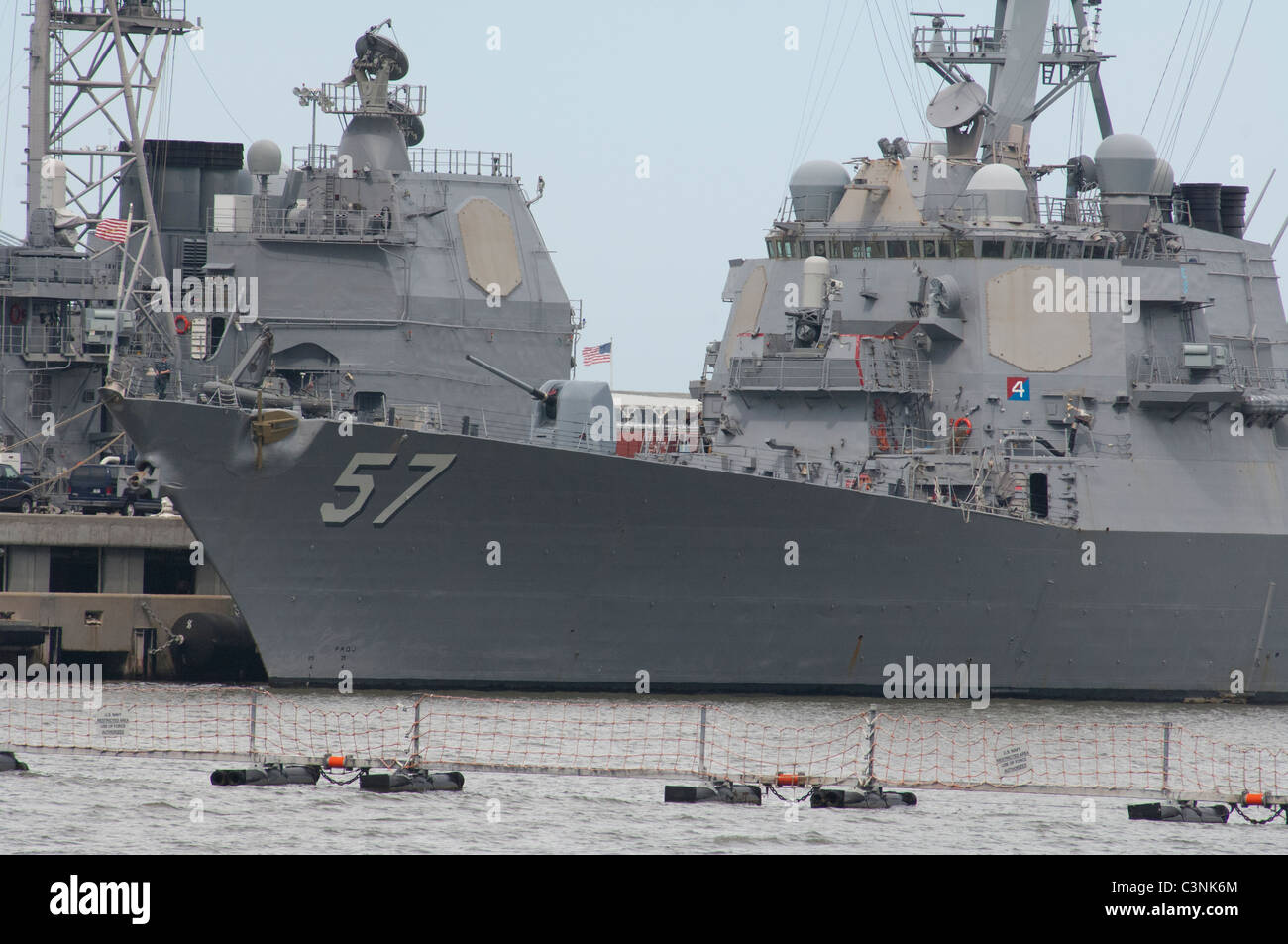 Virginia, Norfolk. Norfolk Navel Station. US Naval destroyer #57 Stock ...
