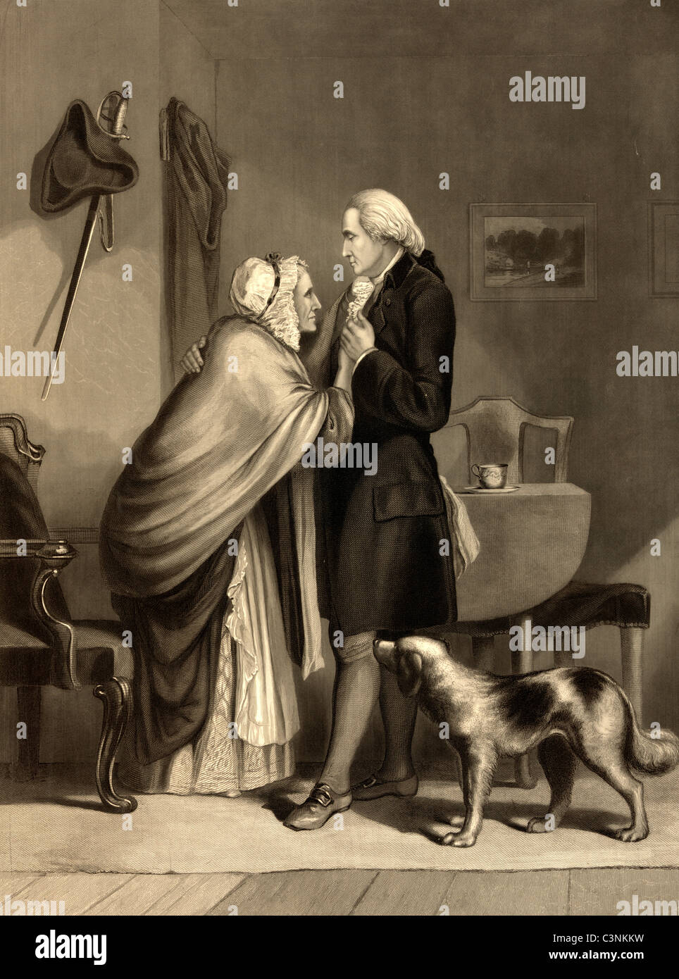 George Washington's last interview with his mother Stock Photo - Alamy