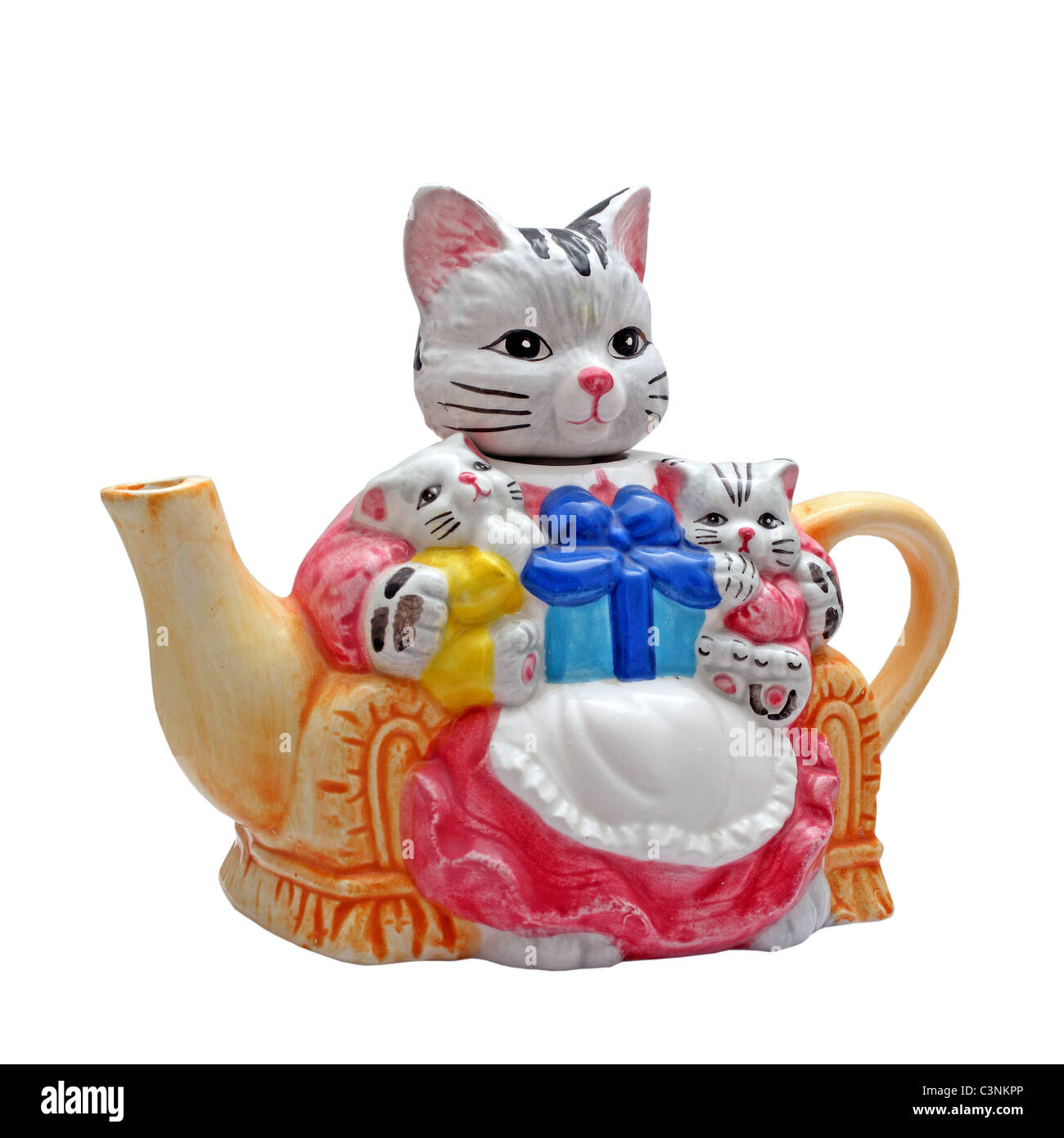 cats antique porcelain teapot Stock Photo - Alamy