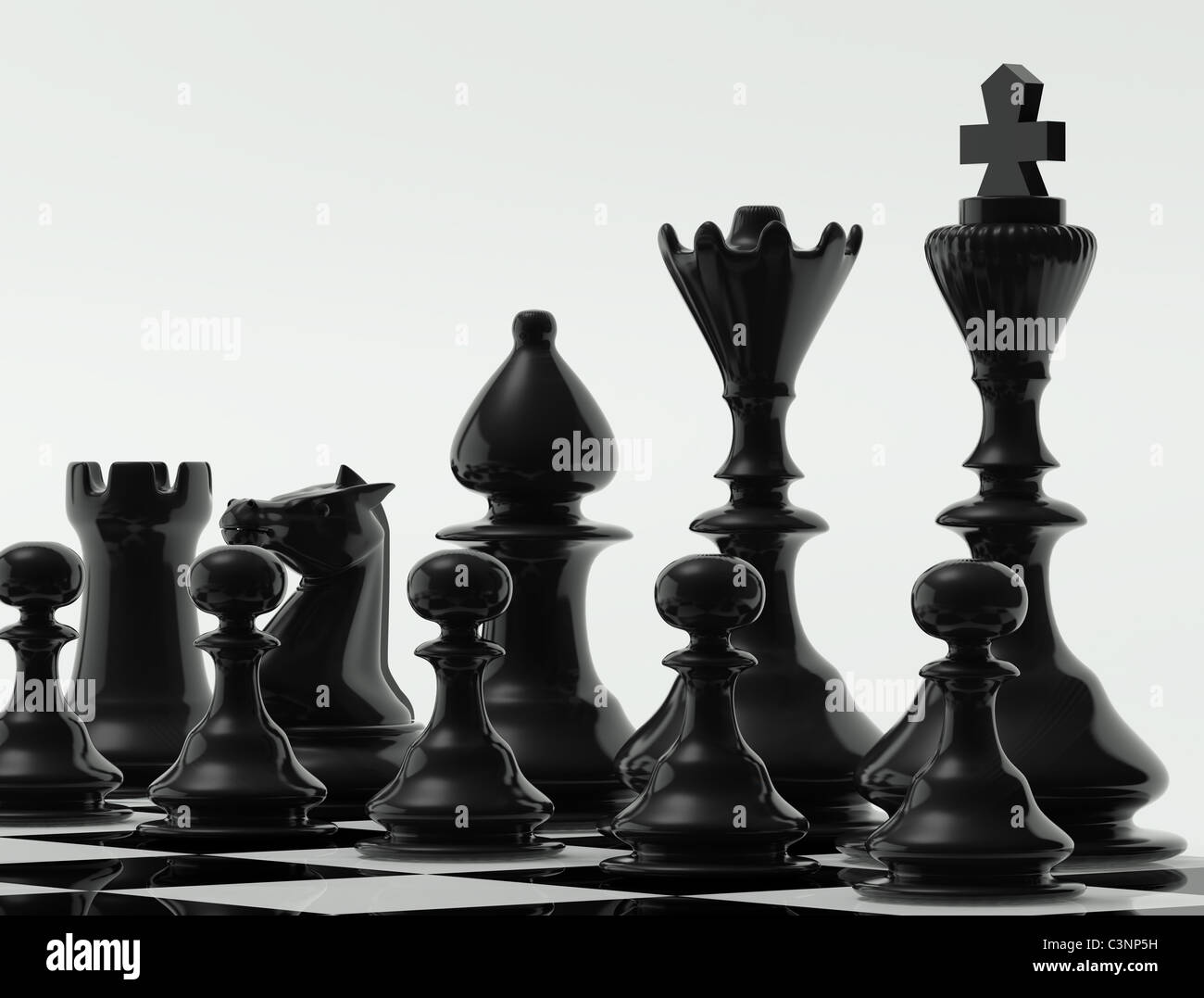 chess board with figures Three Dimensional shape Stock Photo - Alamy