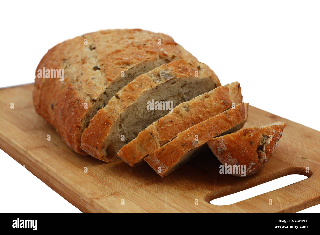 fresh warm cut bread isolated on white Stock Photo - Alamy