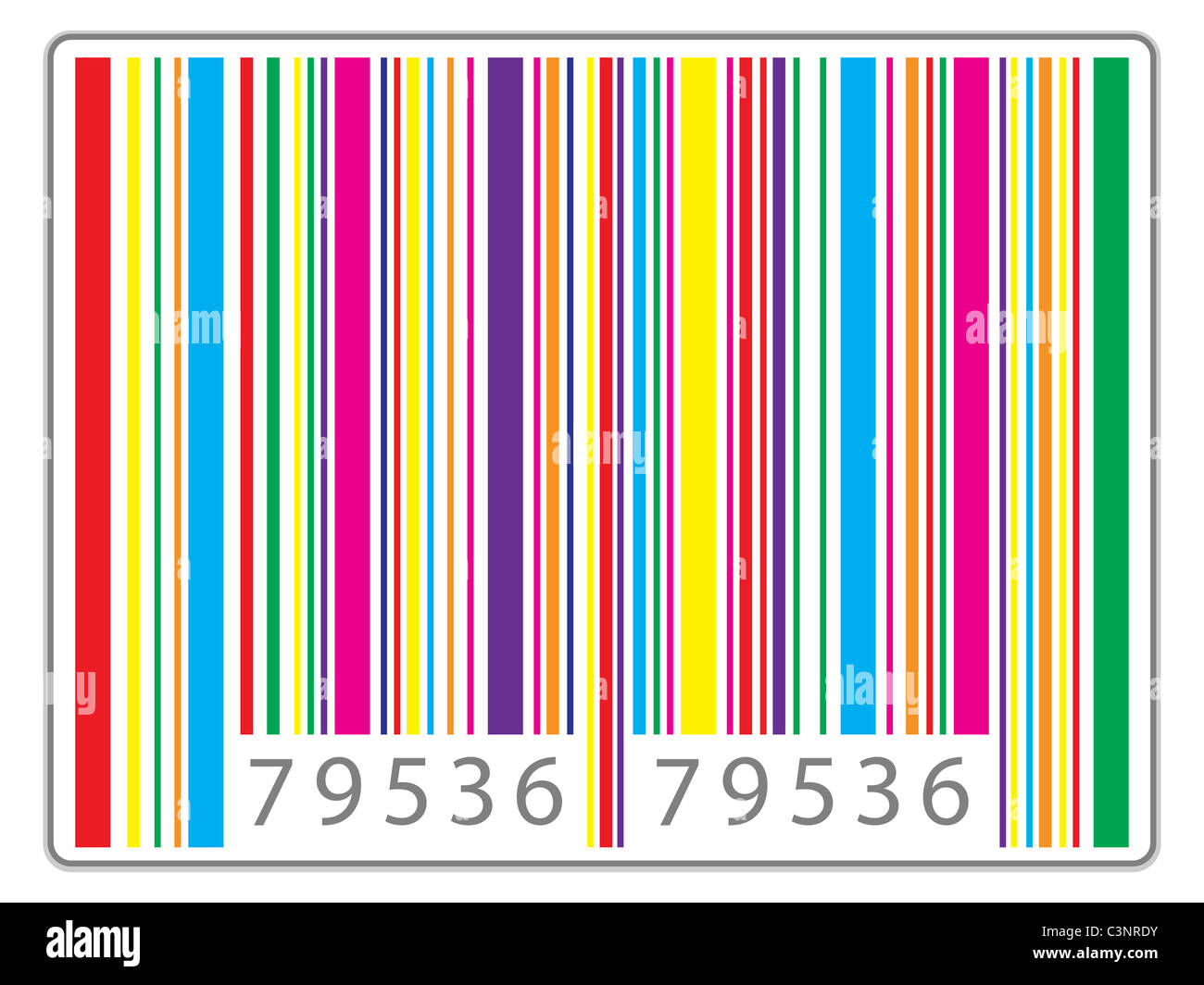 Multi colored barcode with shadow Stock Photo - Alamy
