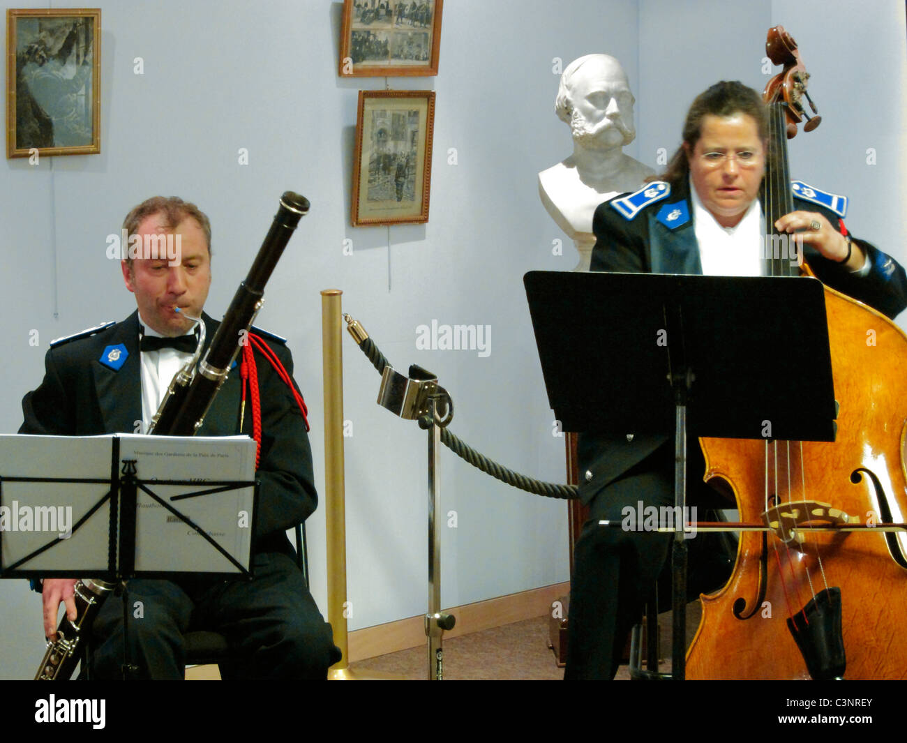 Paris, France, Man, Woman Musicians, Live Chamber Music Performance in ...