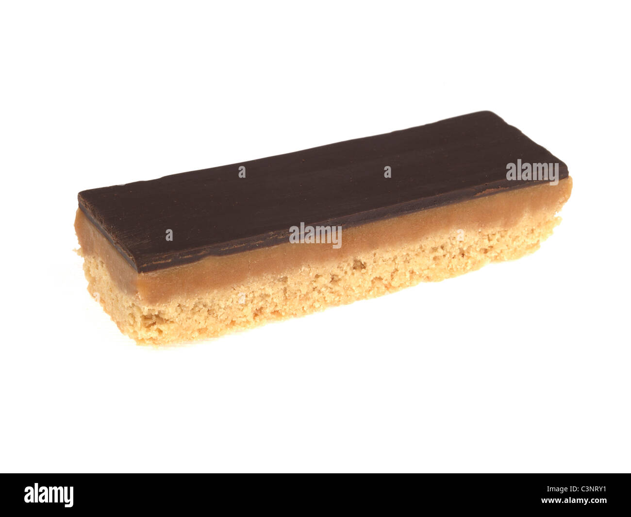 Luxury Baked Millionaire Chocolate and Caramel Shortbread Slice Against ...
