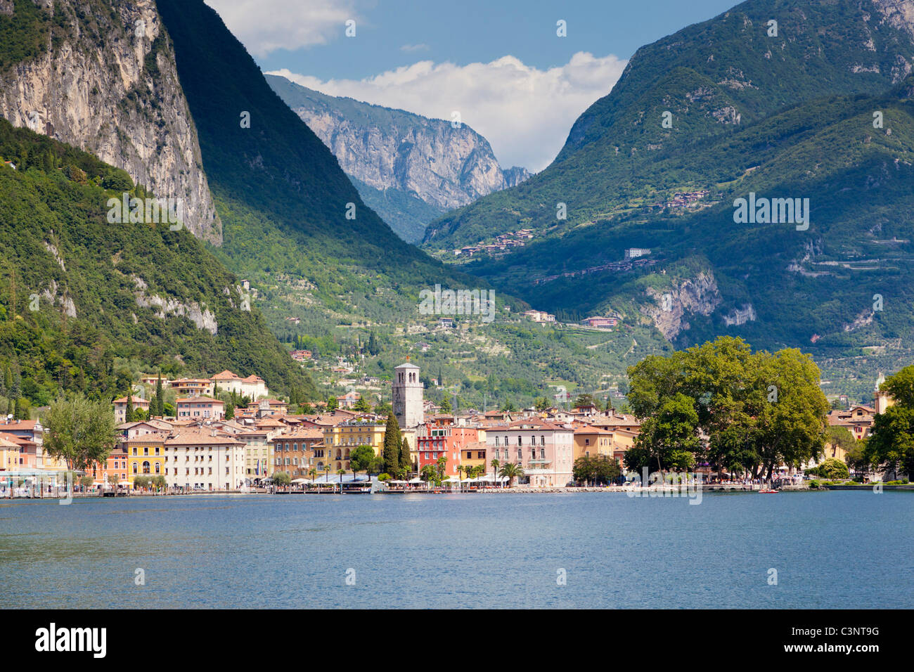 View of Riva del Garda waterfront from Lake Garda Italy Stock Photo - Alamy