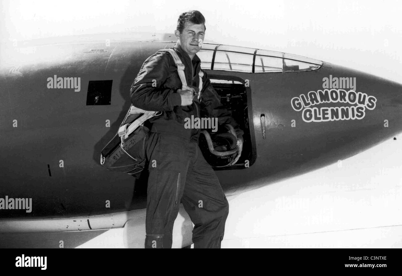 Chuck Yeager, Capt. Charles E. "Chuck" Yeager with the Bell X-1 Stock ...