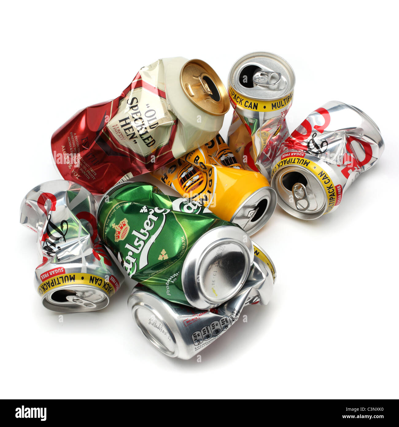 recycling tin metallic package Stock Photo - Alamy