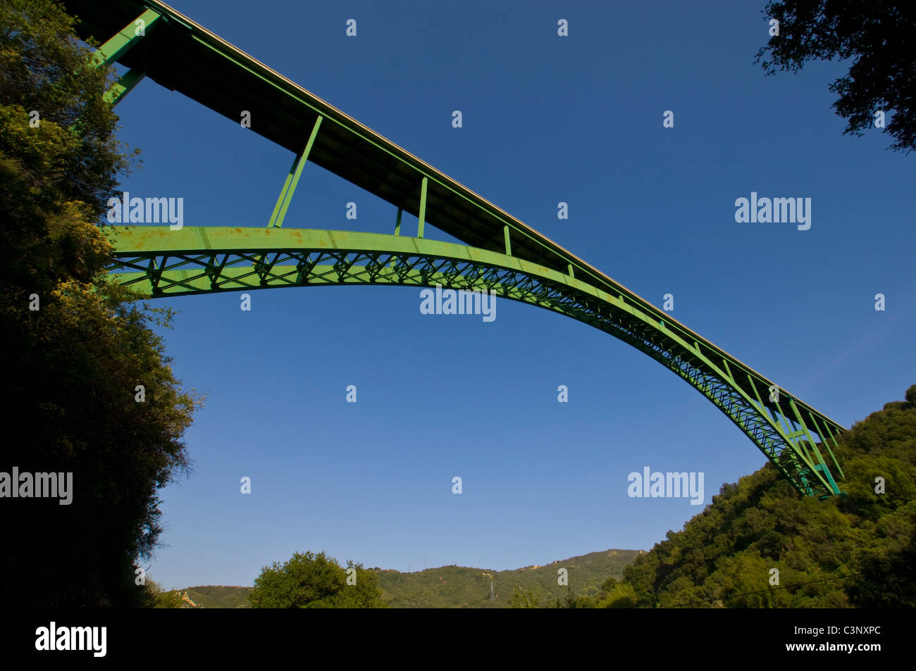 Steel arch bridge on Highway 154, bypassing the old stagecoach route ...