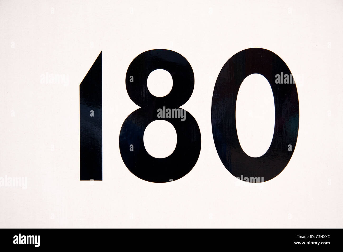 Number 180 on old tram (black on white background Stock Photo - Alamy