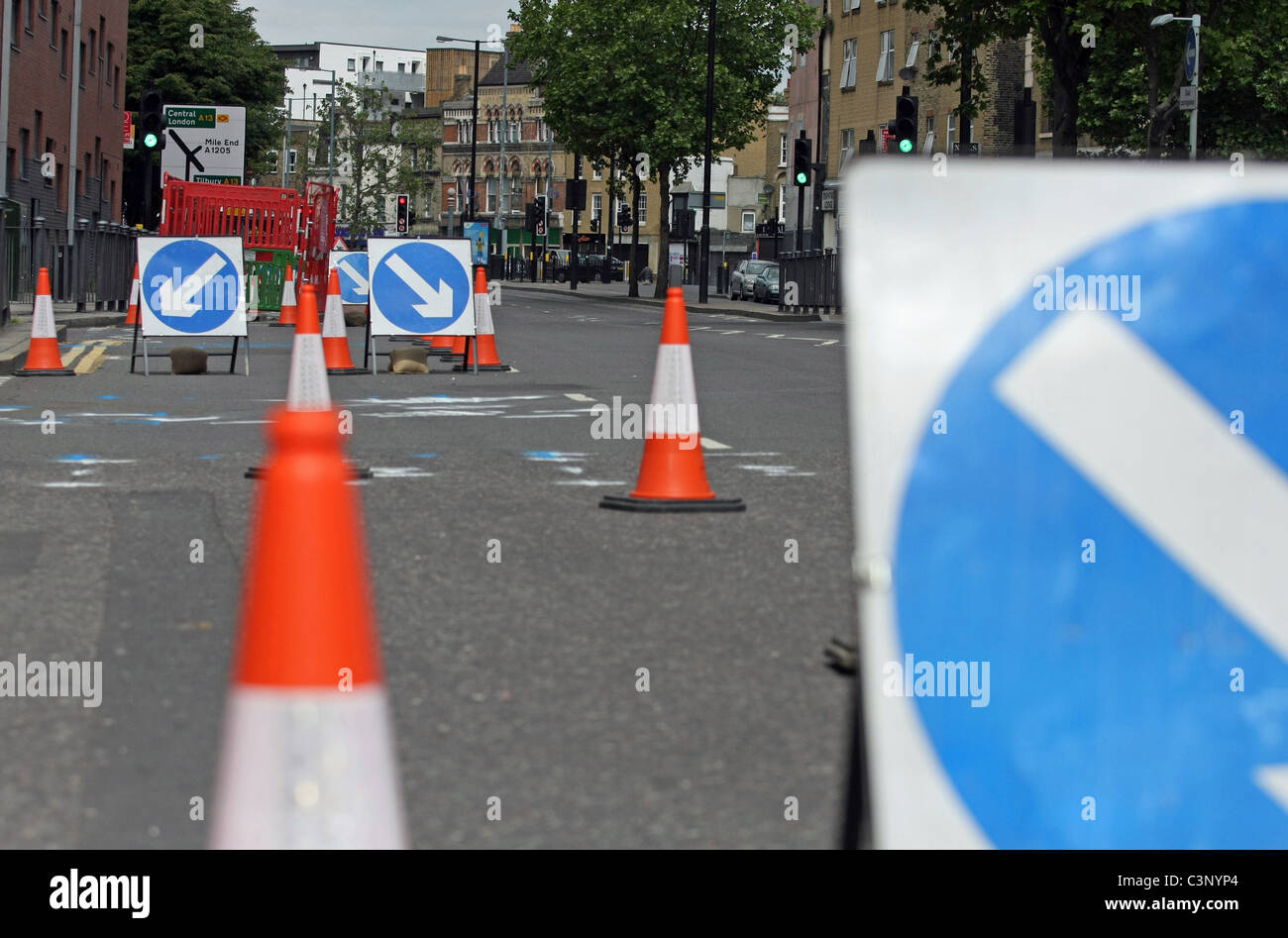 roadworks in London, England Stock Photo - Alamy