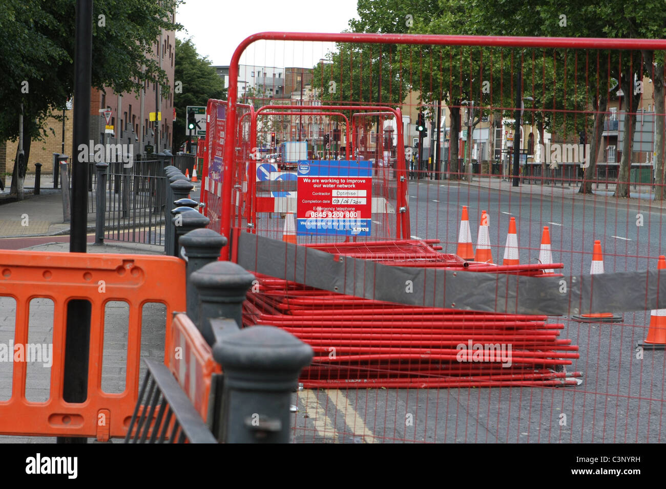 roadworks in London, England Stock Photo - Alamy