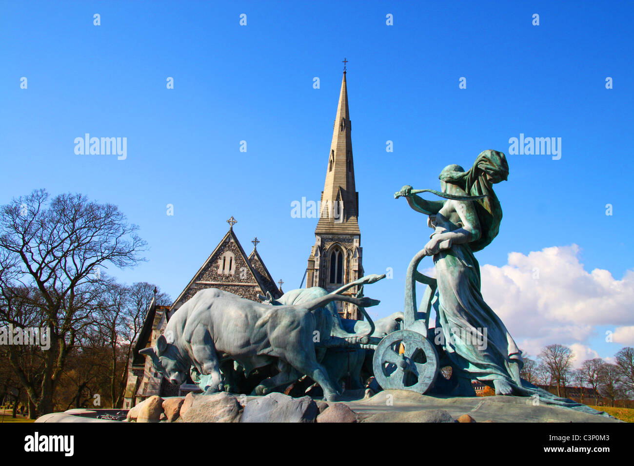Gefion fountain depicting the Norse goddess Gefjun, on the waterfront ...