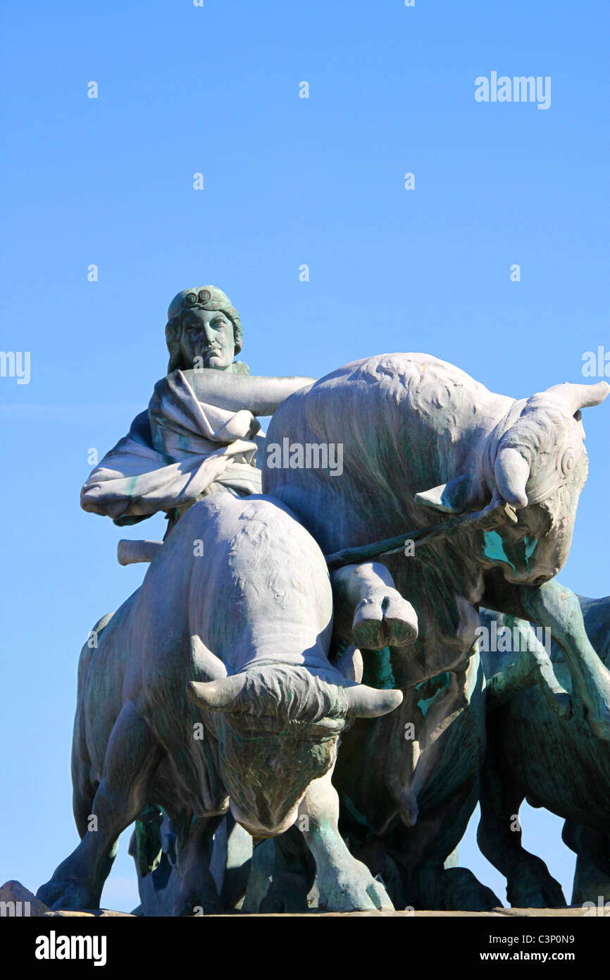 The Gefion fountain featuring animals driven by Norse Goddess Gefjun ...