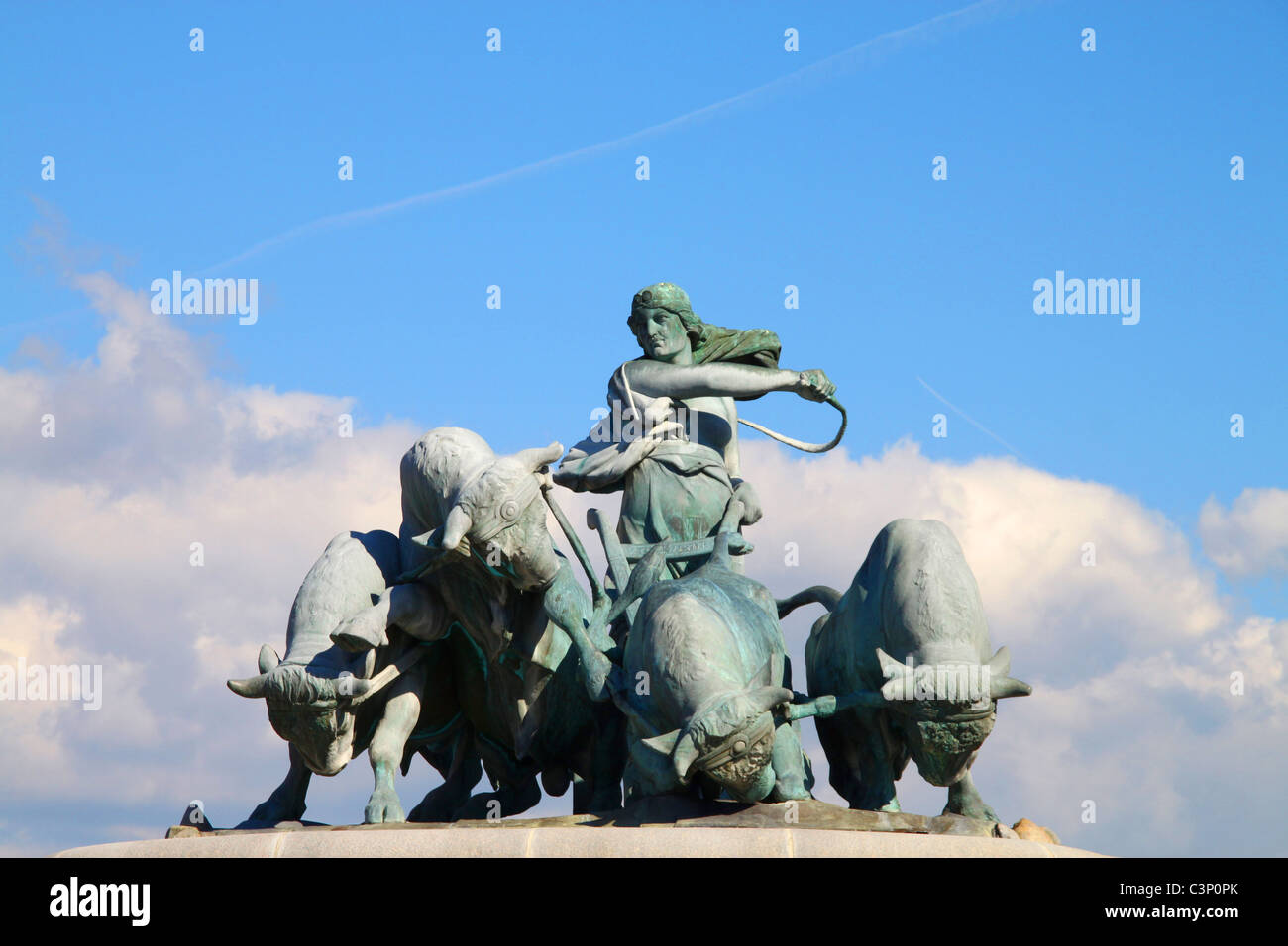 The Gefion fountain featuring animals driven by Norse Goddess Gefjun ...