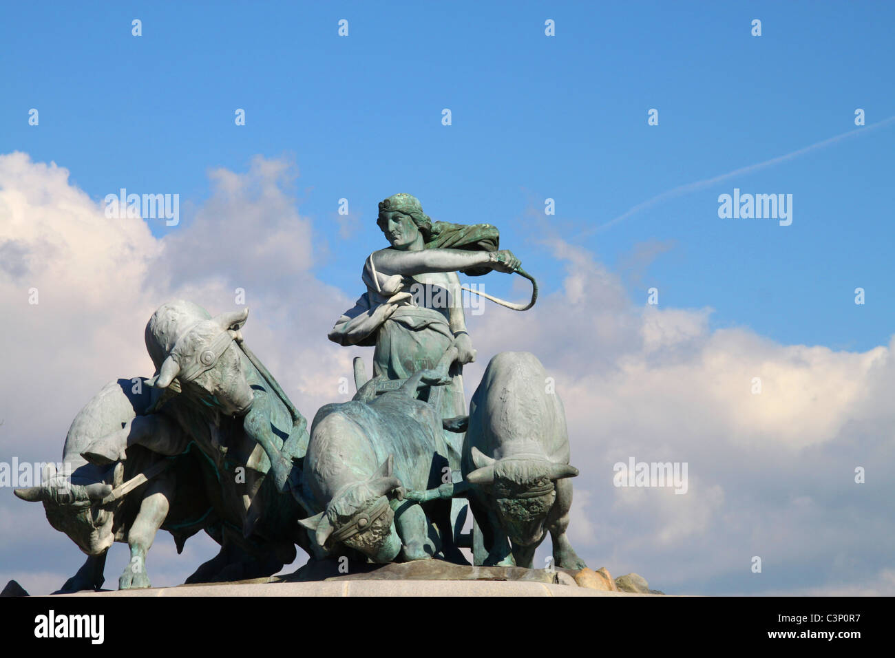 The Gefion fountain featuring animals driven by Norse Goddess Gefjun ...