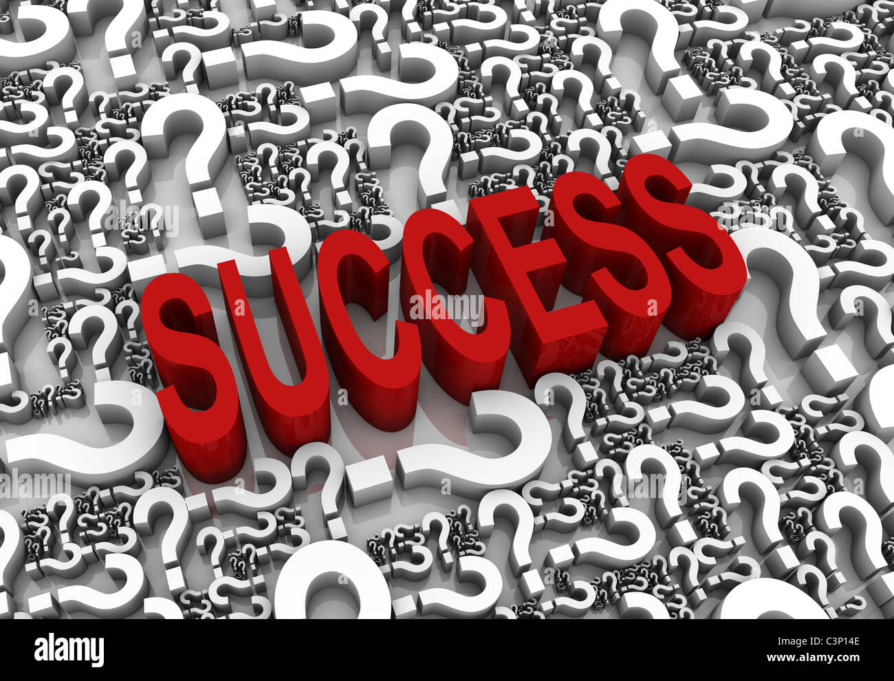 Success 3D text surrounded by question marks. Part of a series Stock ...