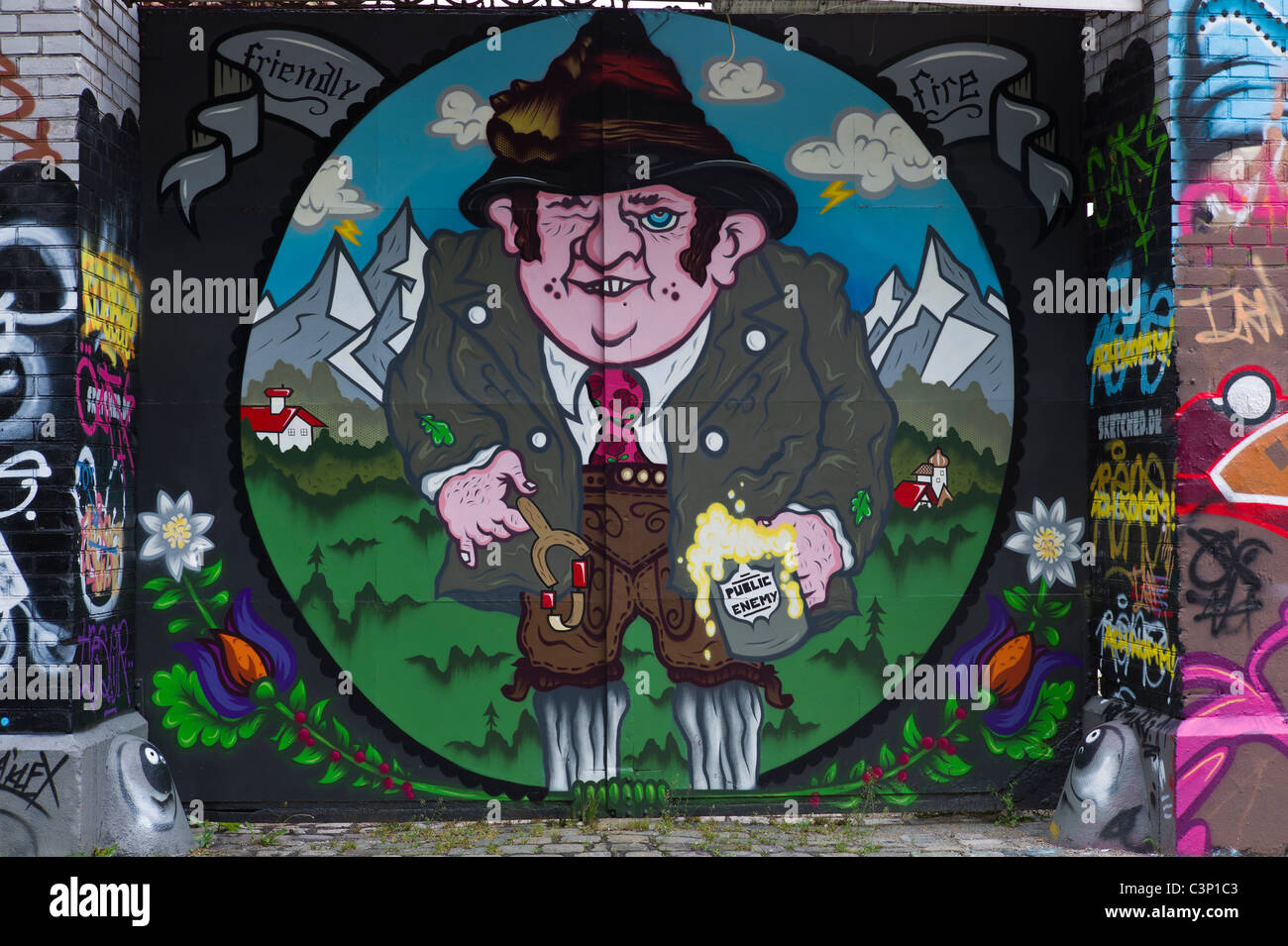 Graffiti on steel gate showing hi-res stock photography and images - Alamy