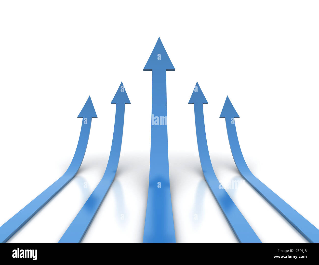 Blue arrows - competition conceptual illustration Stock Photo - Alamy