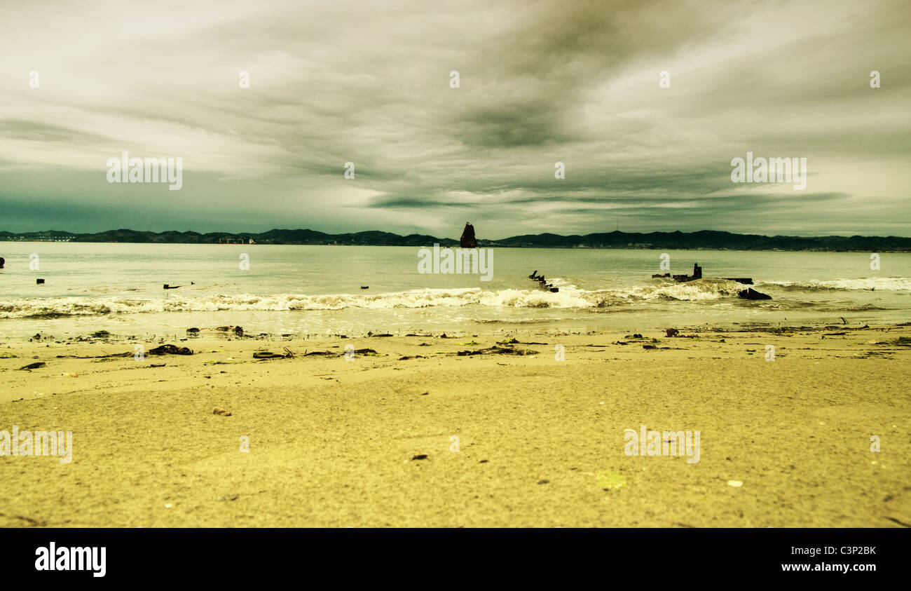 the perfect storm cloud are coming at the island Stock Photo - Alamy