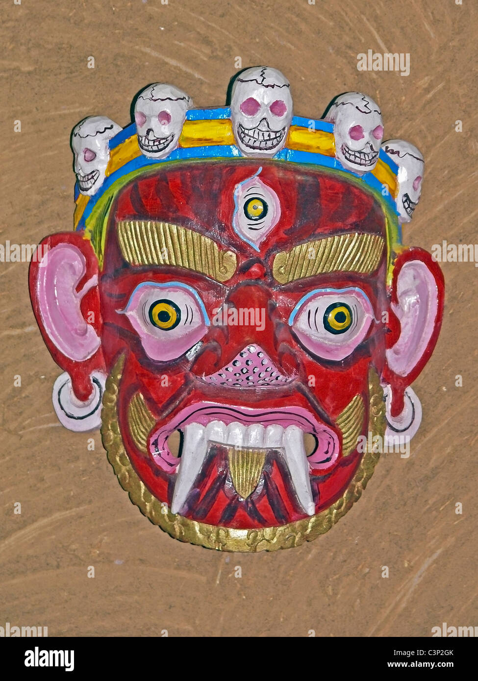 Ancient traditional theater mask in a Museum, Madhya Pradesh, India ...