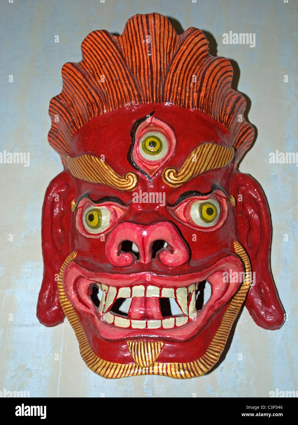 Ancient traditional theater mask in a Museum, Madhya Pradesh, India ...