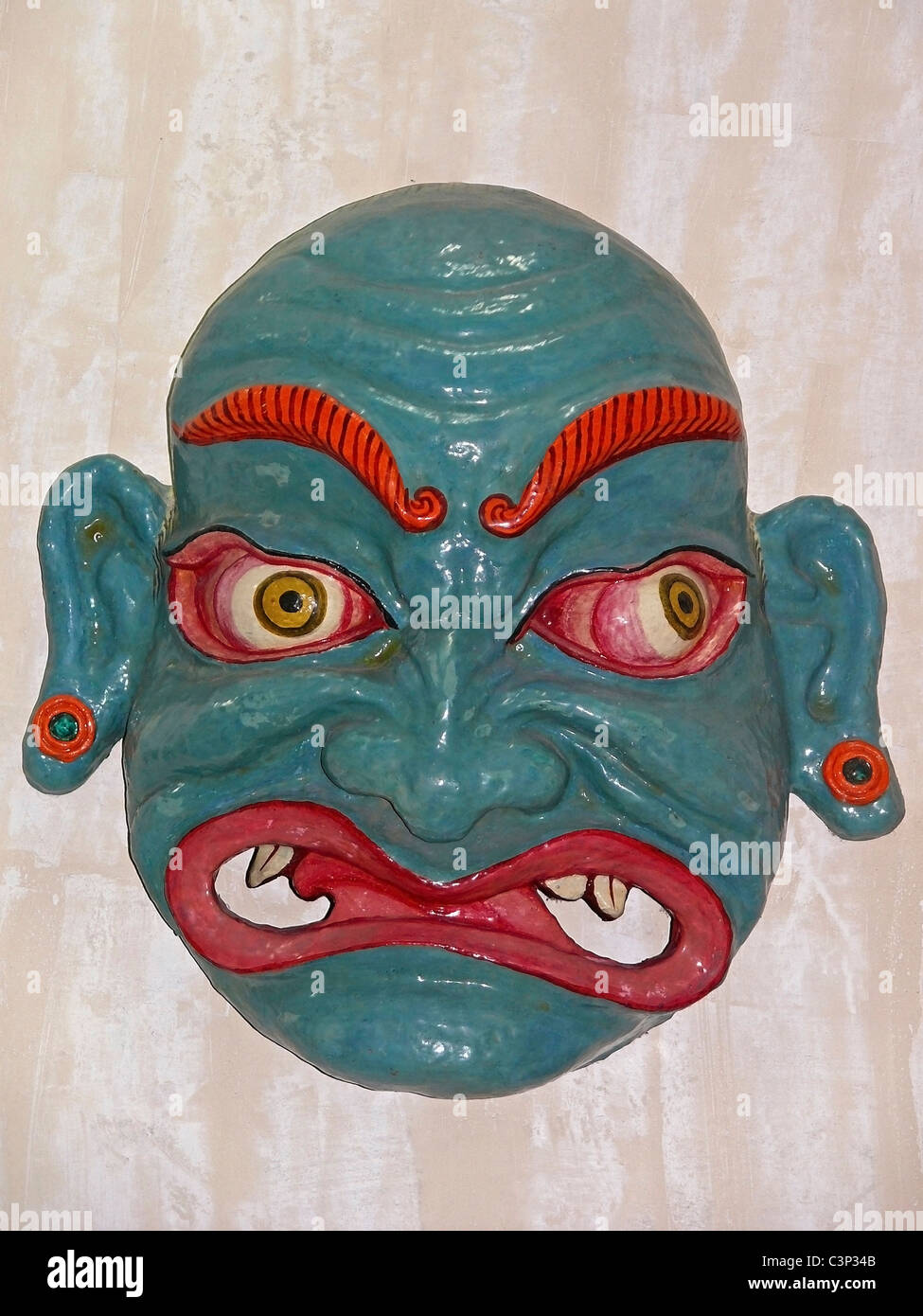 Ancient traditional theater mask in a Museum, Madhya Pradesh, India ...