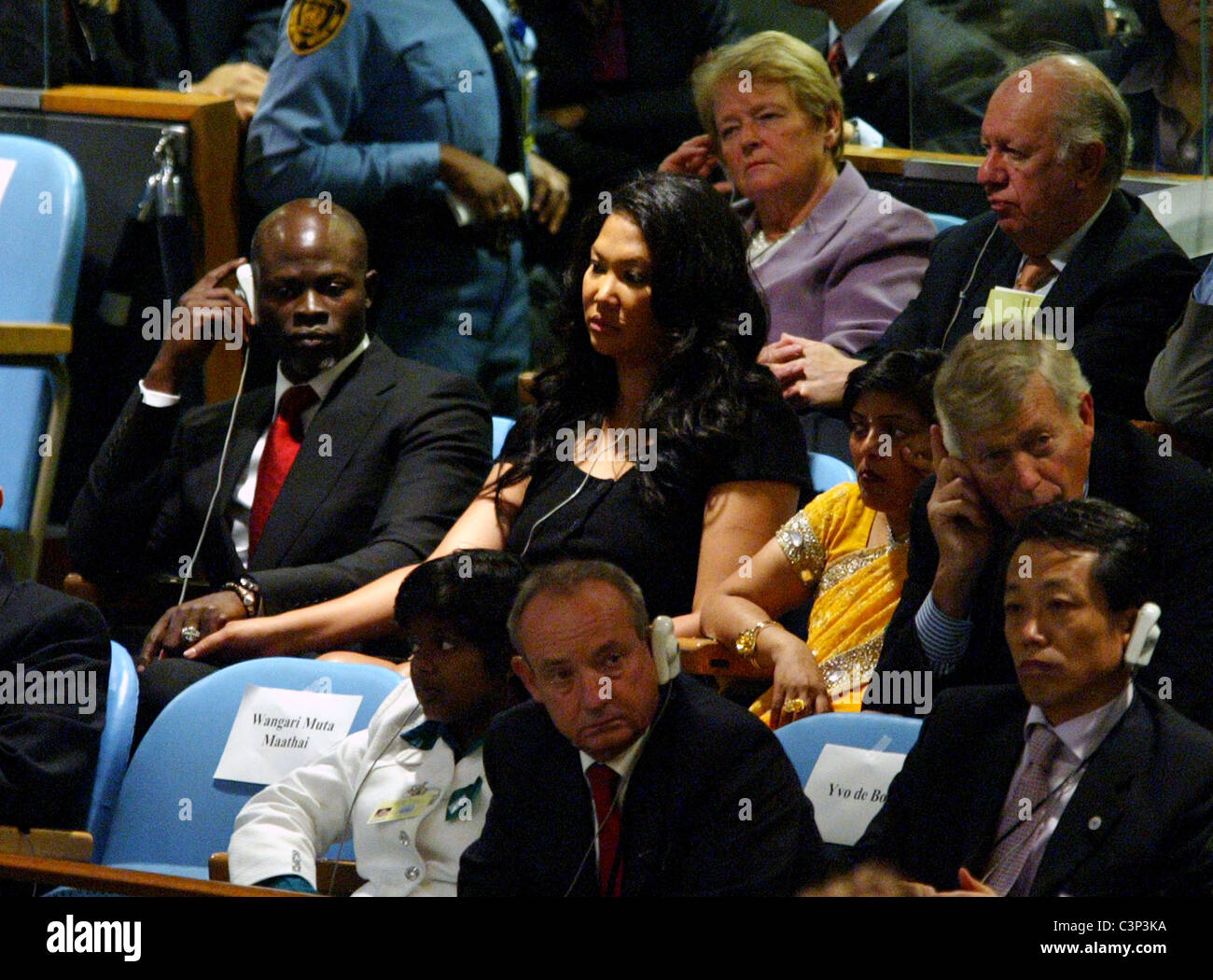 Actor Djimon Hounsou and Kimora Lee Simmons at United Nations Secretary ...