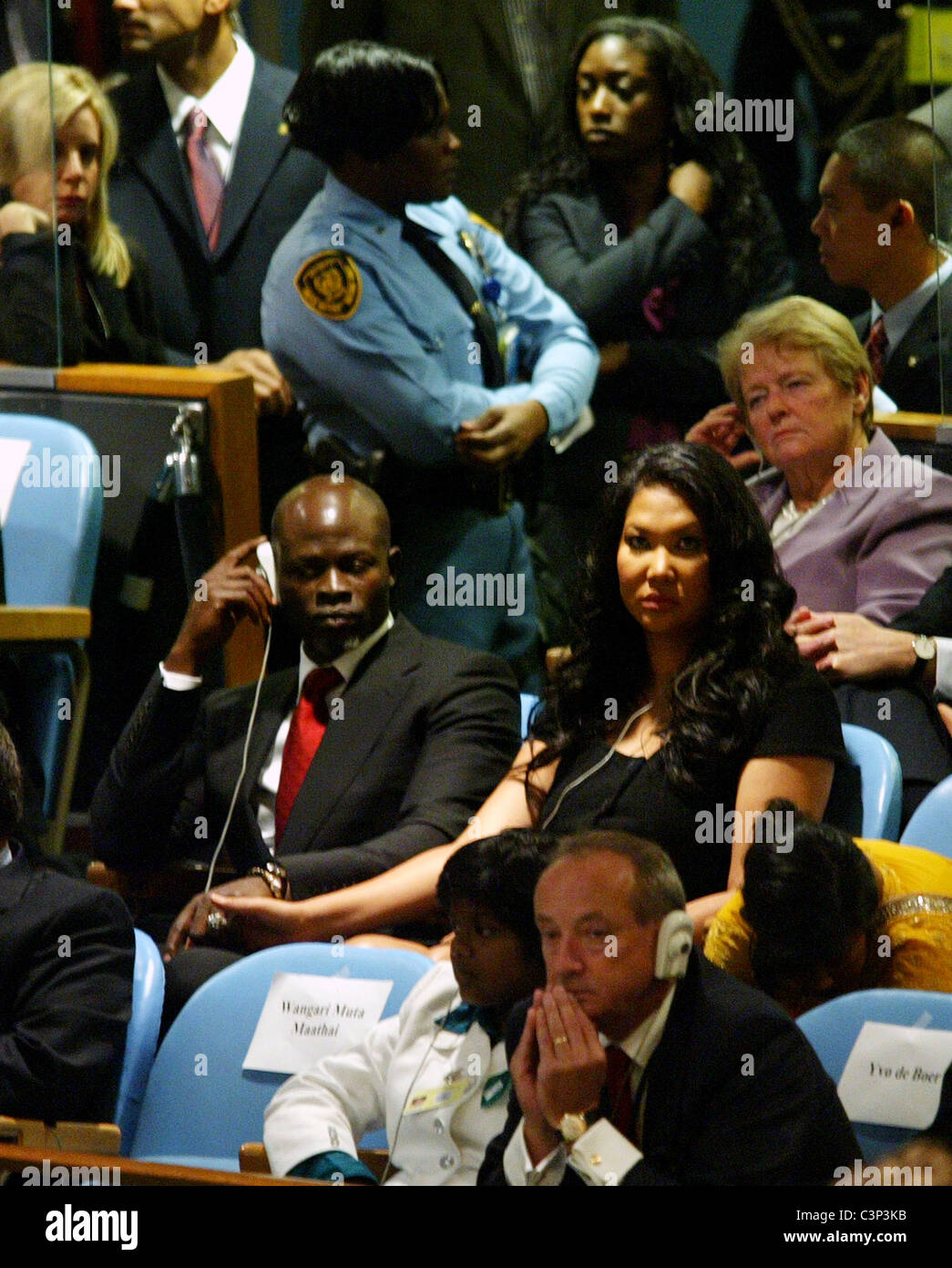 Actor Djimon Hounsou and Kimora Lee Simmons at United Nations Secretary ...