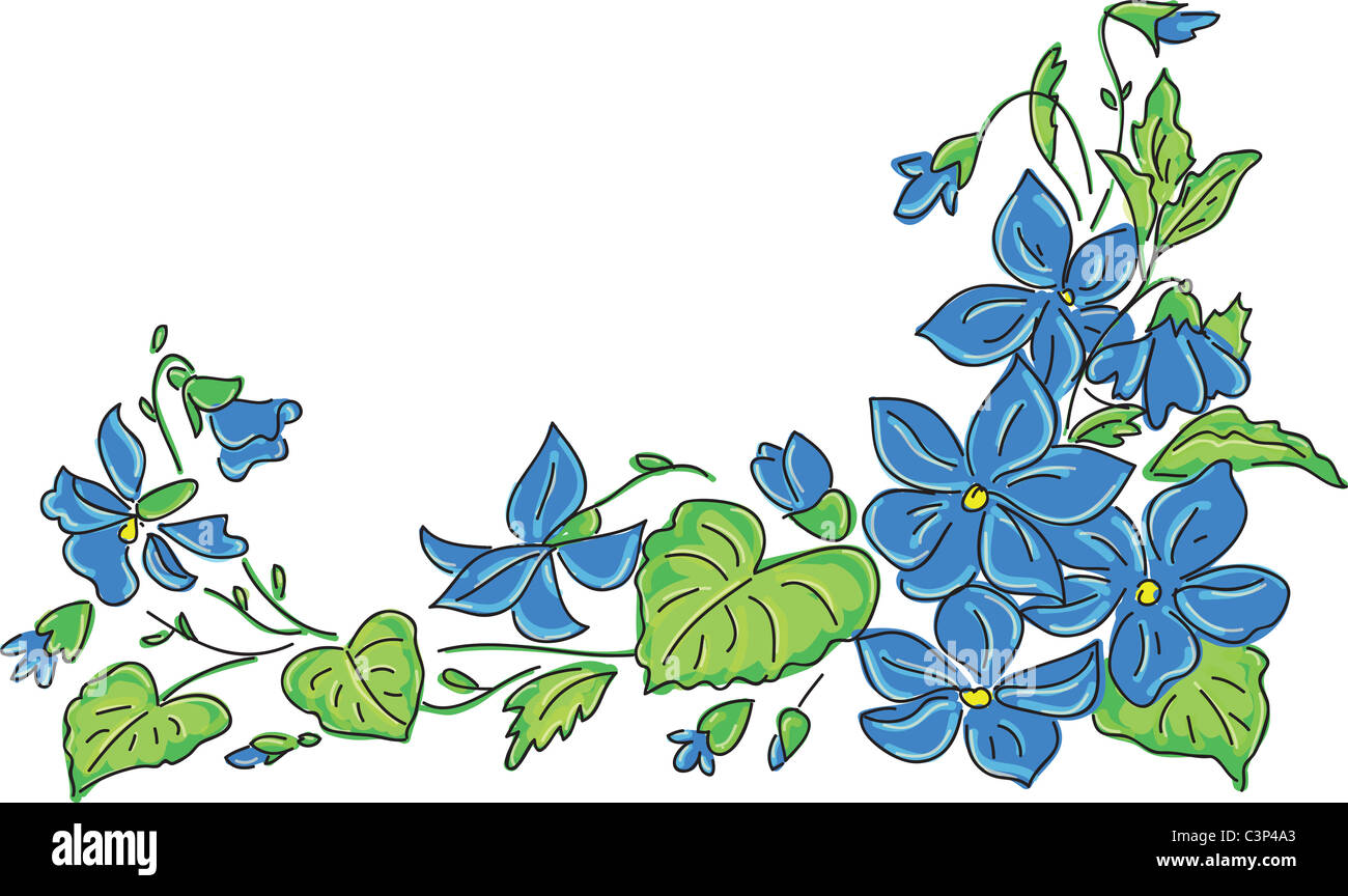 Blue Flower Illustration Stock Photo - Alamy