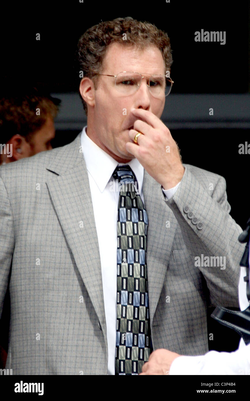 Will Ferrell on the set of his new movie 'The Other Guys' filming on ...