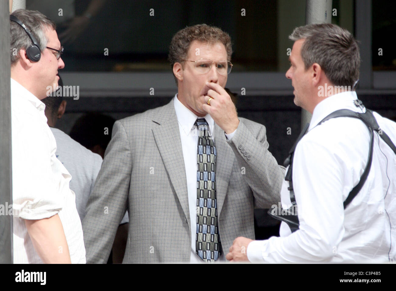 Will Ferrell on the set of his new movie 'The Other Guys' filming on ...