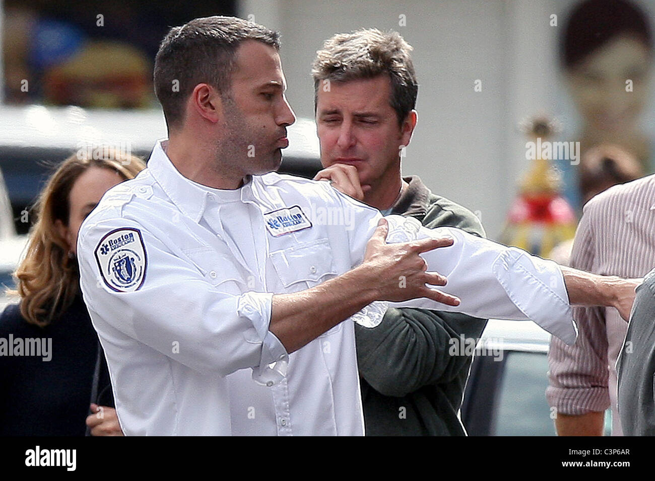 Ben Affleck on the set of his new film 'The Town' dressed as a ...