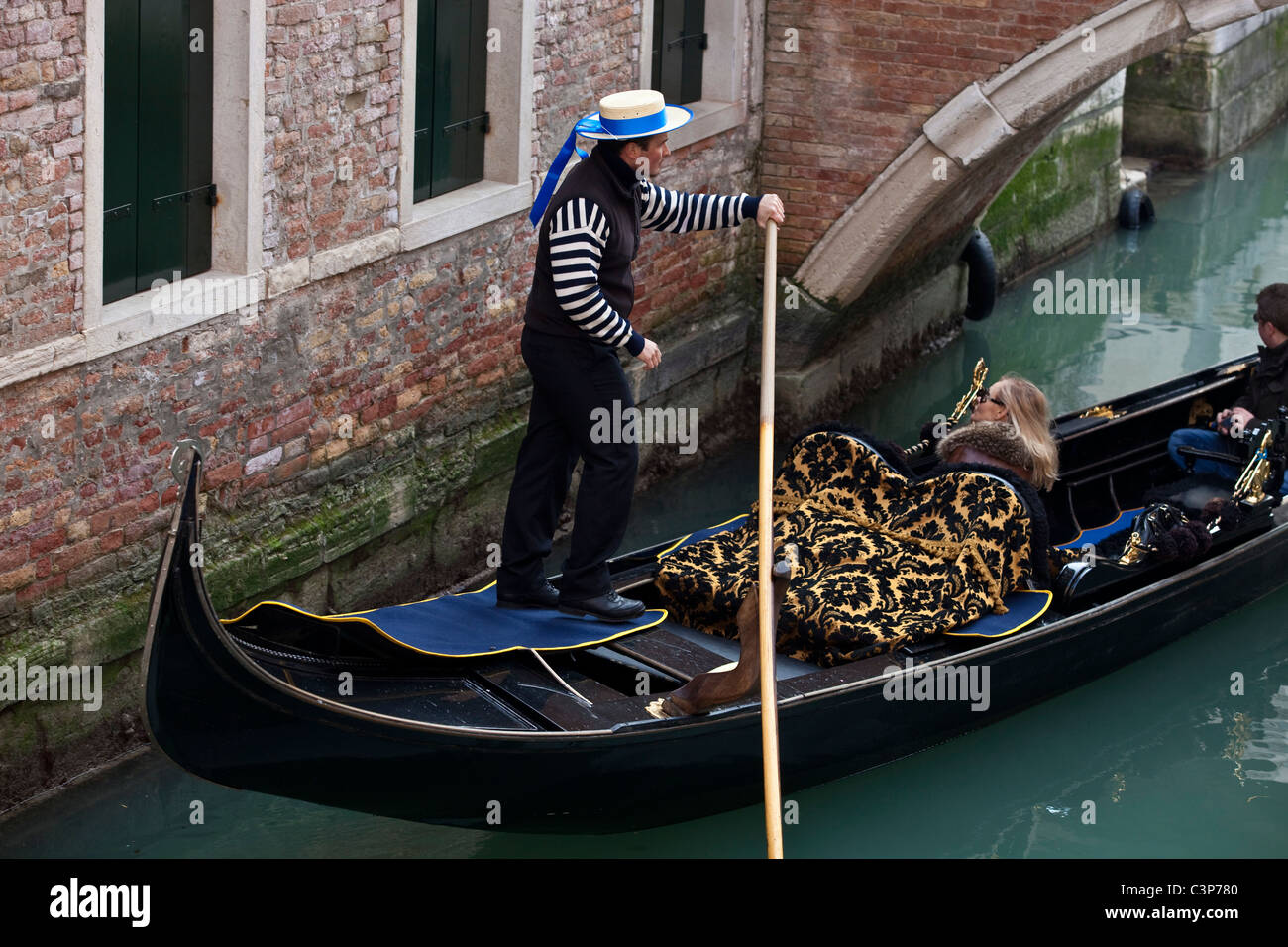 Woman in a Gondola, Venice, Italy Stock Photo - Alamy