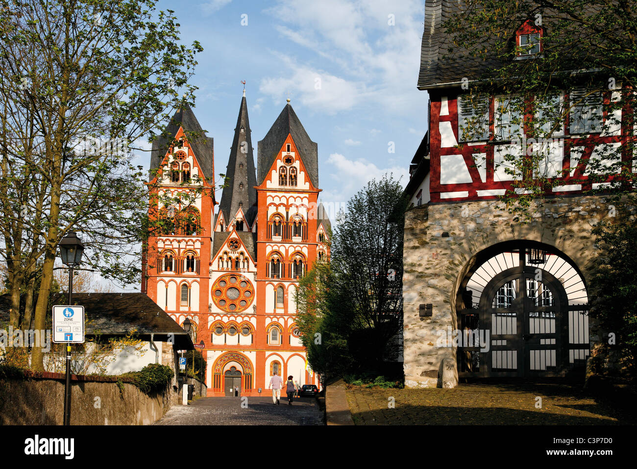Germany, Hesse, Limburg Cathedral with background people Stock Photo ...