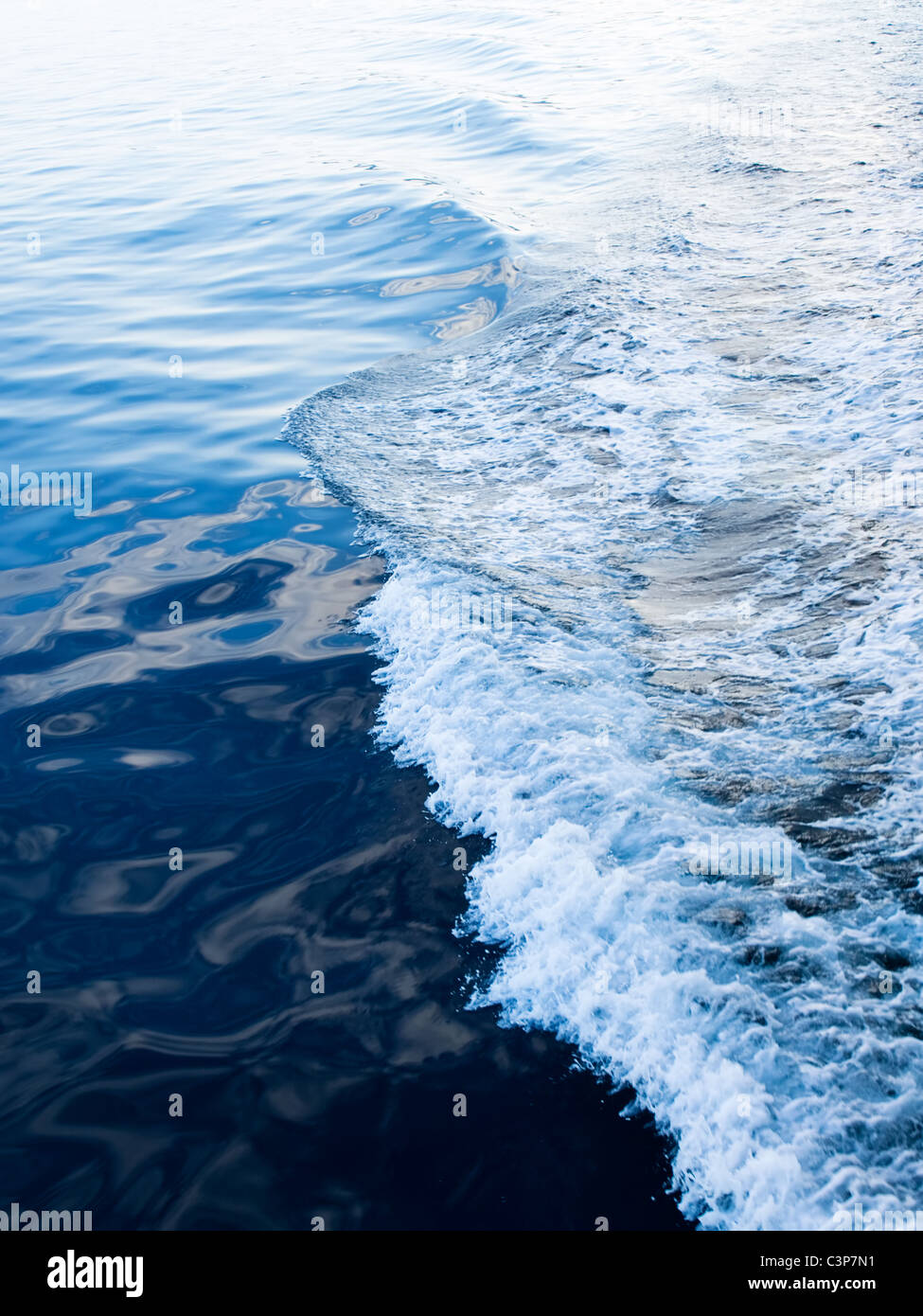 Wave that occurs on the sea surface due to movement of the ship Stock ...