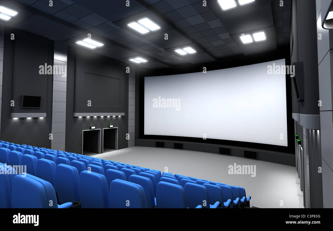 Front view cinema, empty (done in 3d Stock Photo - Alamy