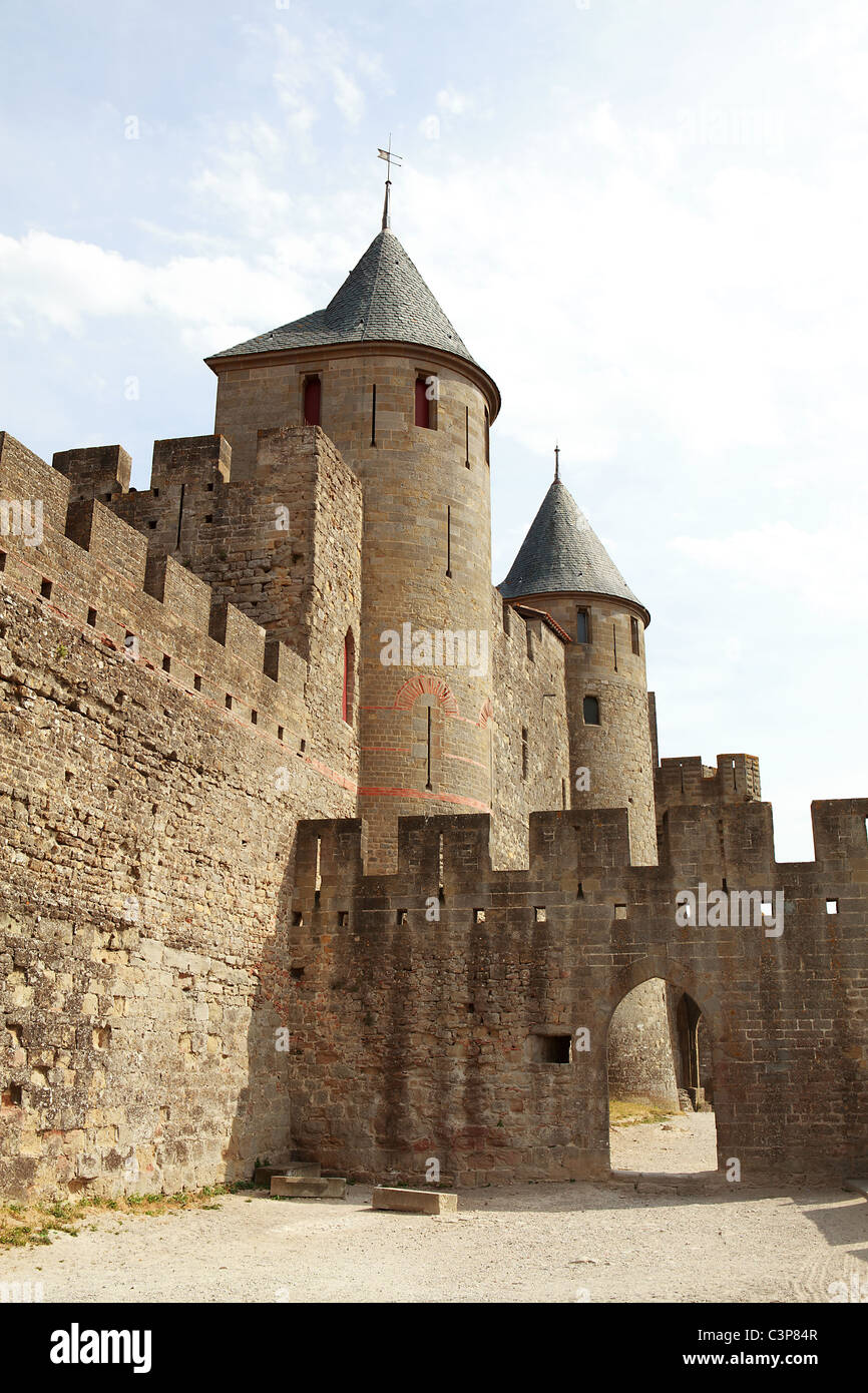 the ancient castle of carcasonne in france Stock Photo - Alamy