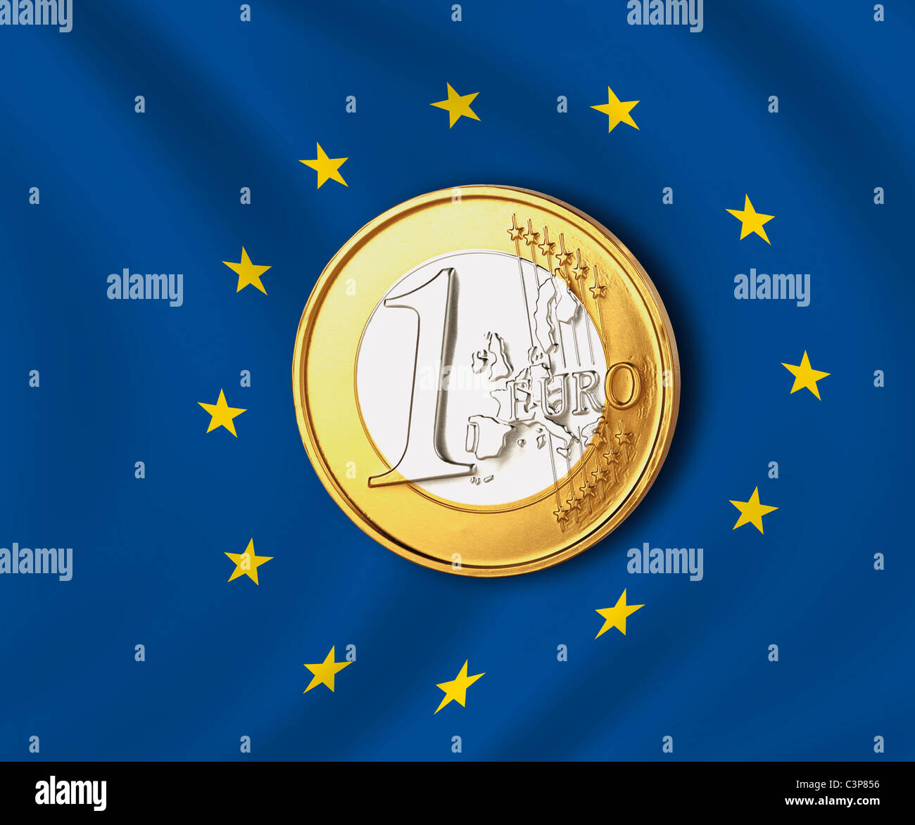 Euro coin with eu flag hi-res stock photography and images - Alamy